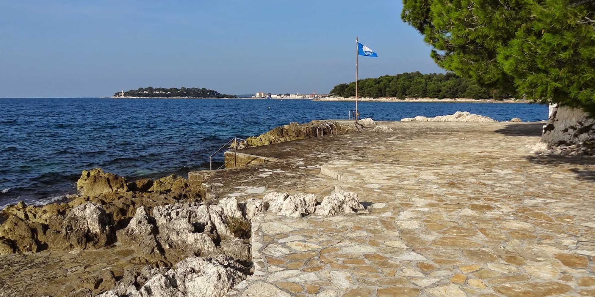 The Blue Lagoon beach in Poreč accommodation and apartments nearby ...