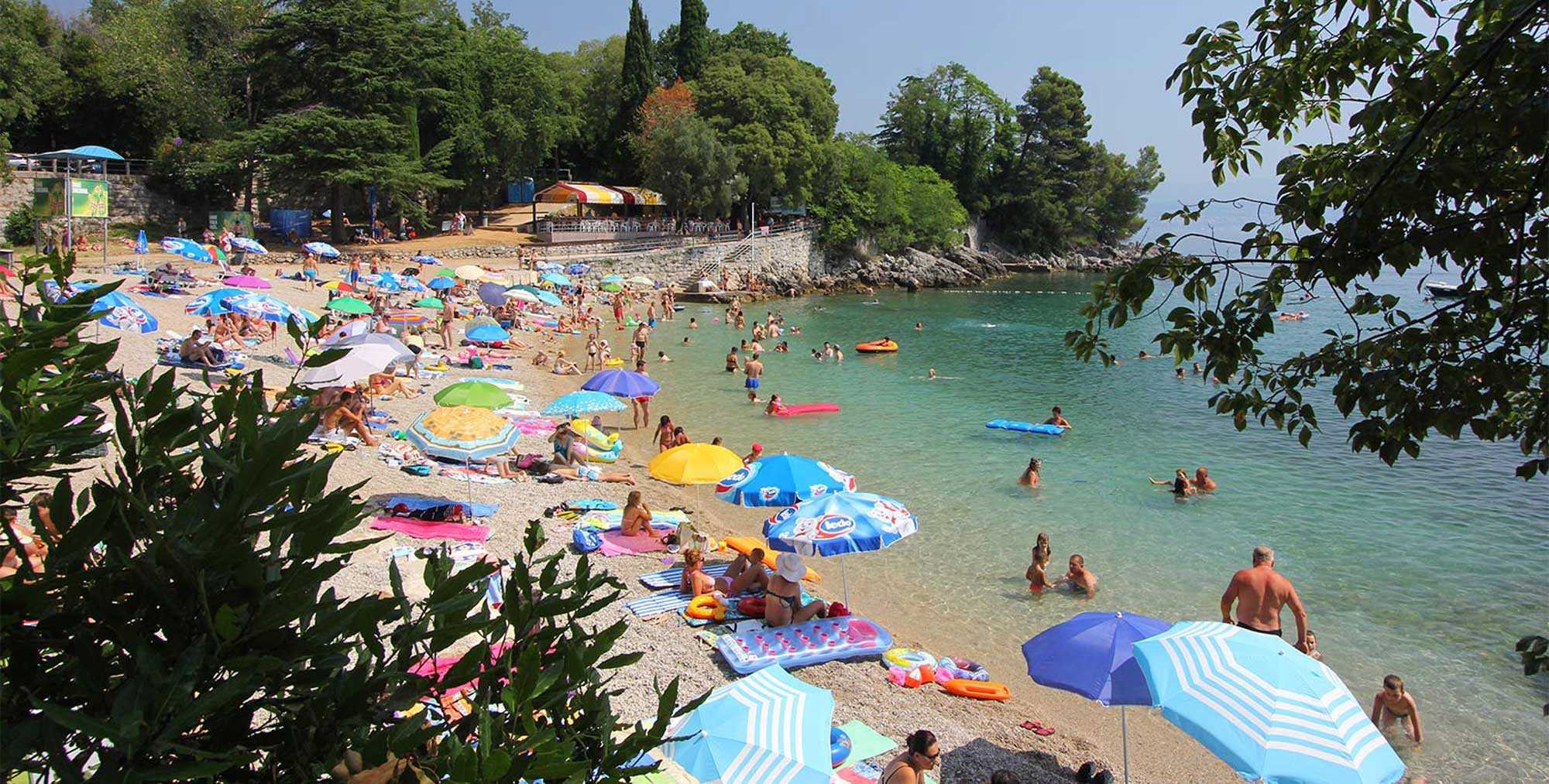 Peharovo beach in Lovran accommodation and apartments nearby | Direct ...