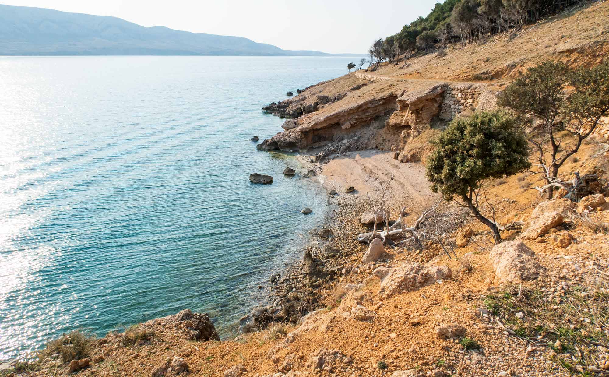 Skrivena beach on Pag near Metajna accommodation and apartments nearby ...